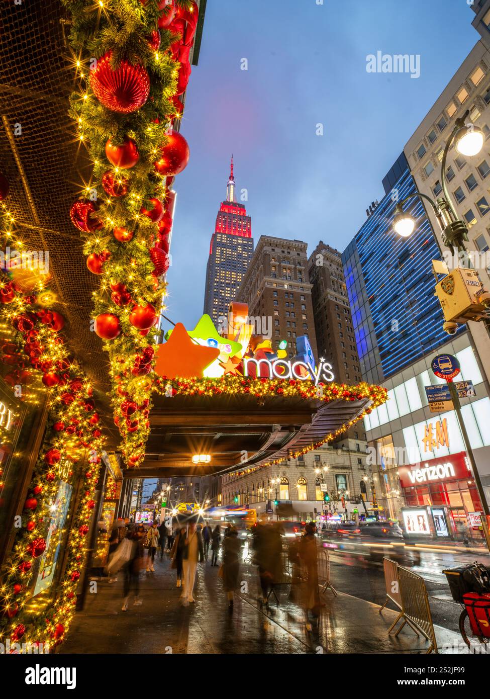 Macys at Herald Square with Christmas Decorations Manhattan, New York ...