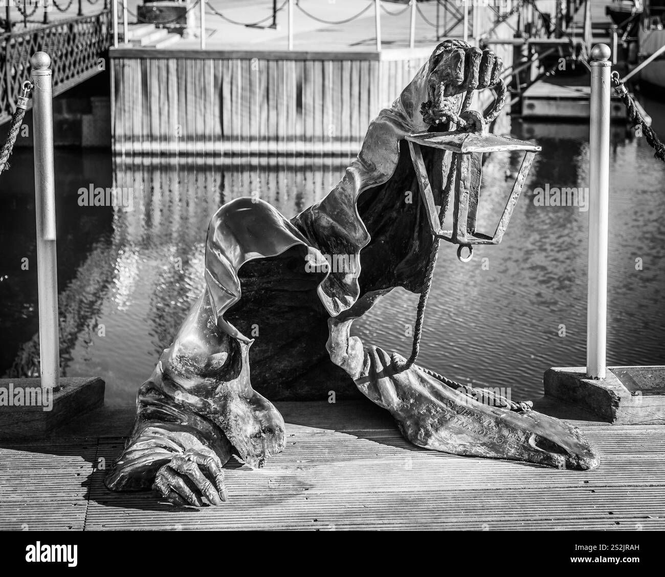 Bronze sculpture of a ghost at Klaipeda harbour, Lithuania Stock Photo ...