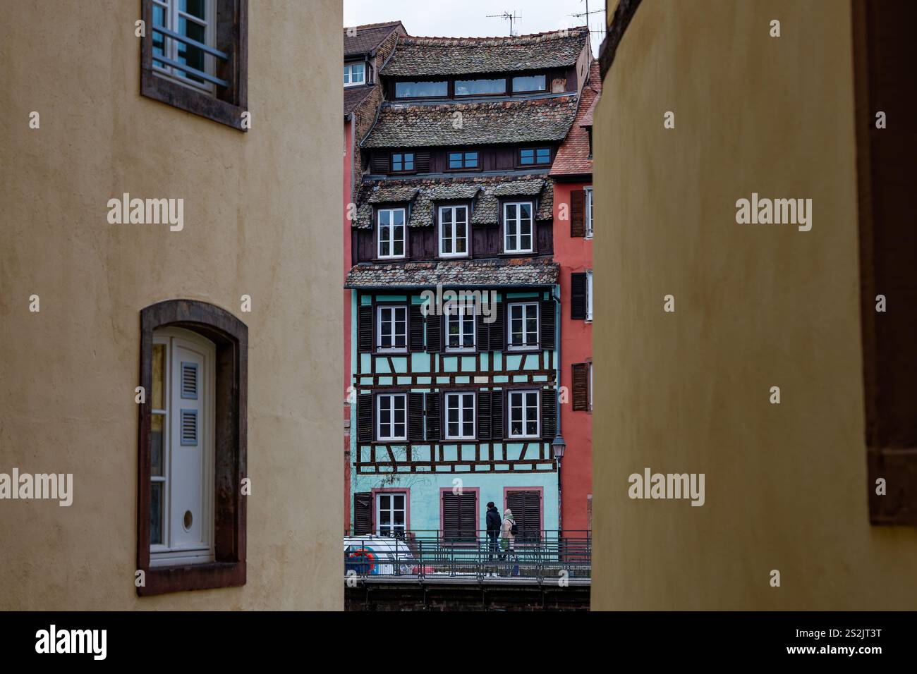 Building facades in the town of Strasbourg in christmas time Stock ...