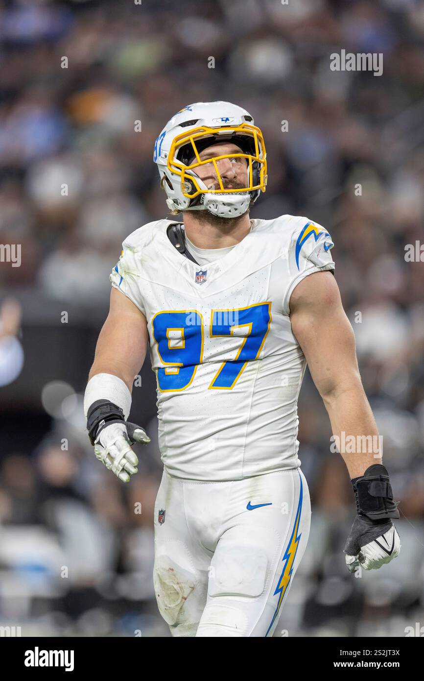 Los Angeles Chargers linebacker Joey Bosa (97) against the Las Vegas ...