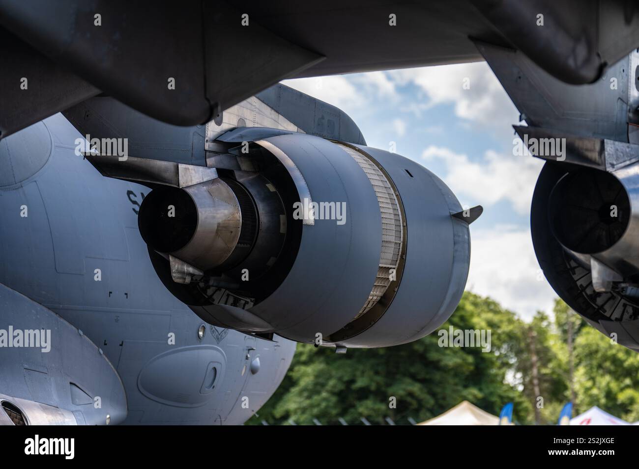Large aircraft engine on a military transport plane Stock Photo - Alamy
