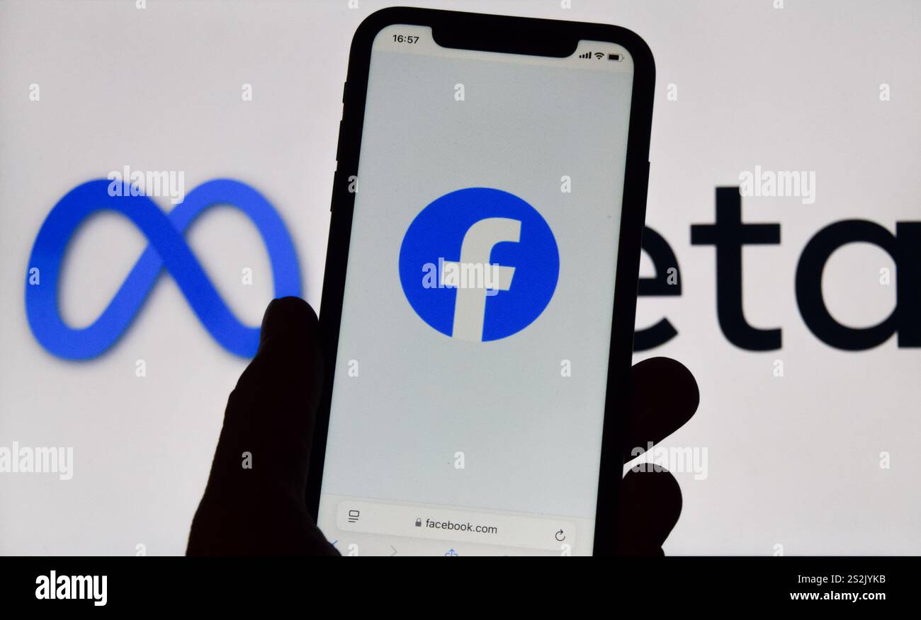 London, UK. 7th January 2025. Meta founder Mark Zuckerberg announces ...