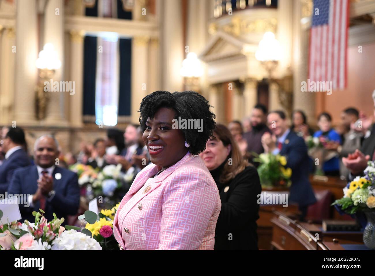 Pennsylvania state Rep. Joanna McClinton, D-Philadelphia, smiles after ...