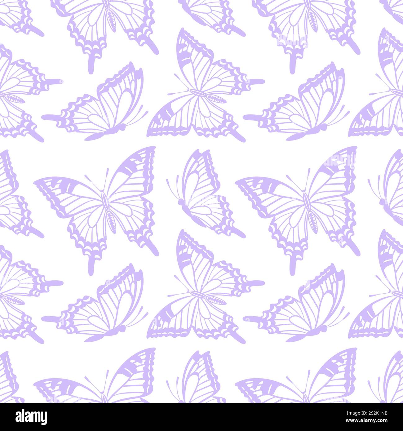 A seamless vector illustration featuring delicate flying swallowtail ...