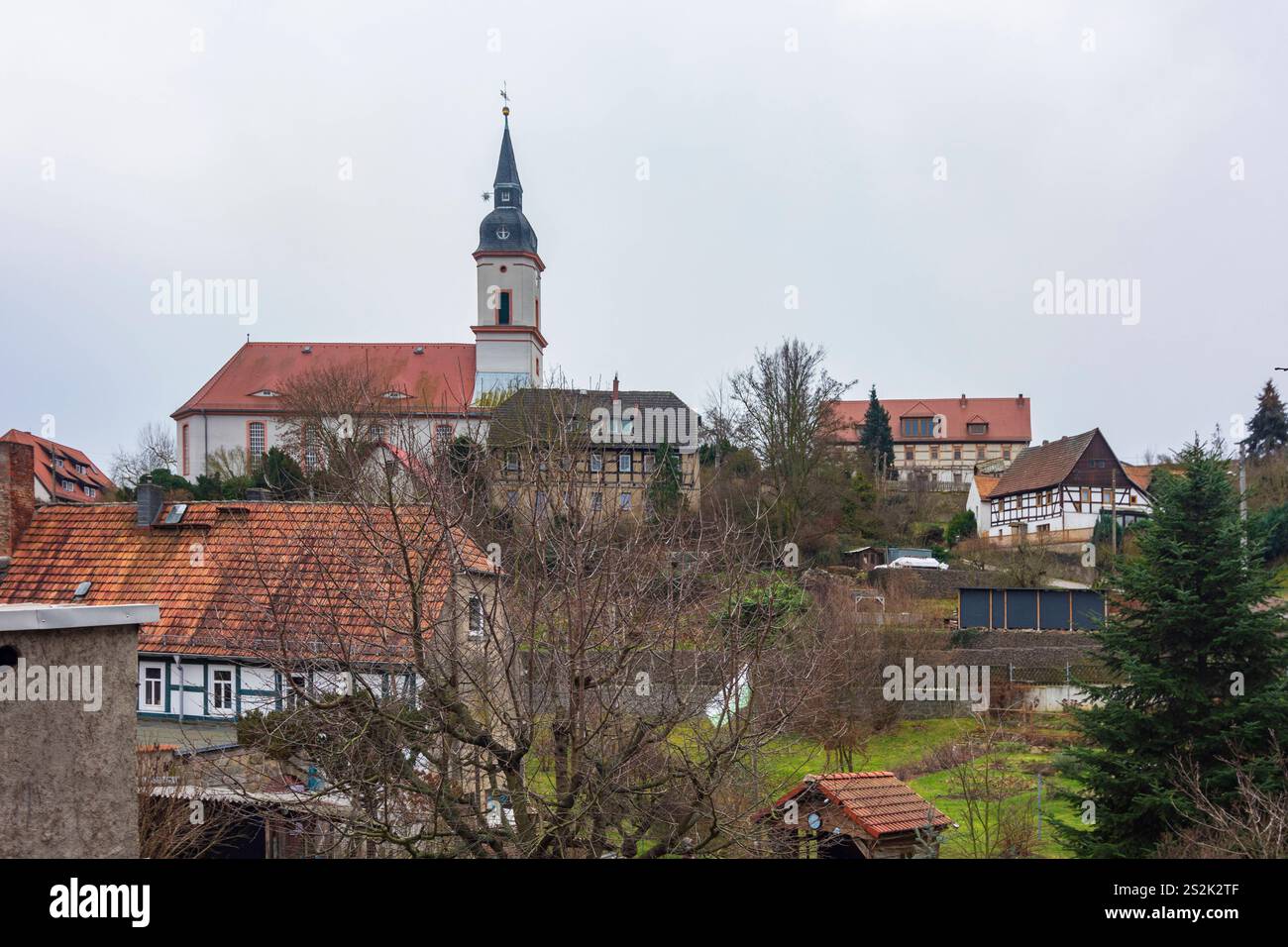 church and village Zehren Diera-Zehren Sachsen, Saxony Germany Stock ...