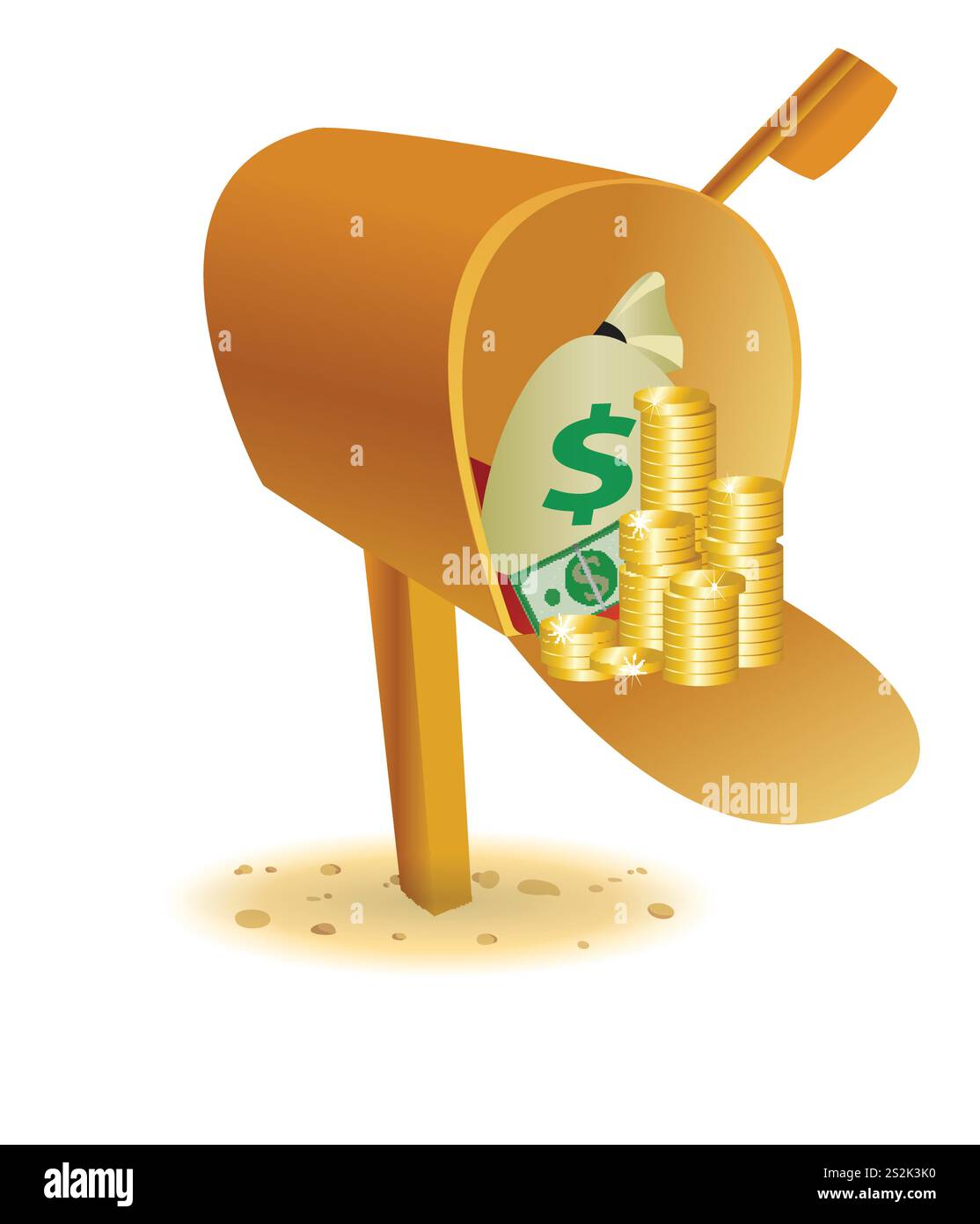 Gold mailbox Stock Vector Images - Alamy