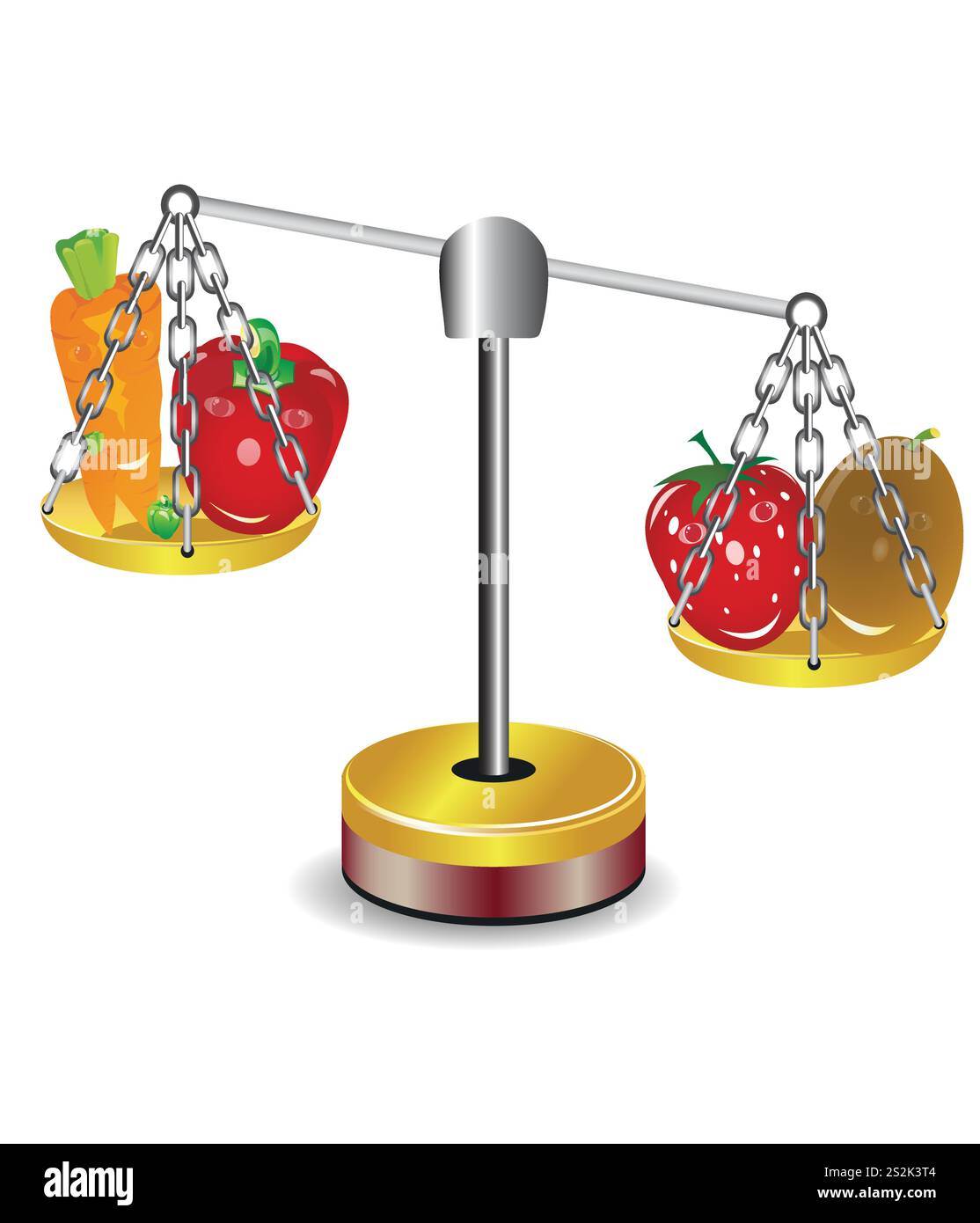 Fruits balance scale Stock Vector Images - Alamy