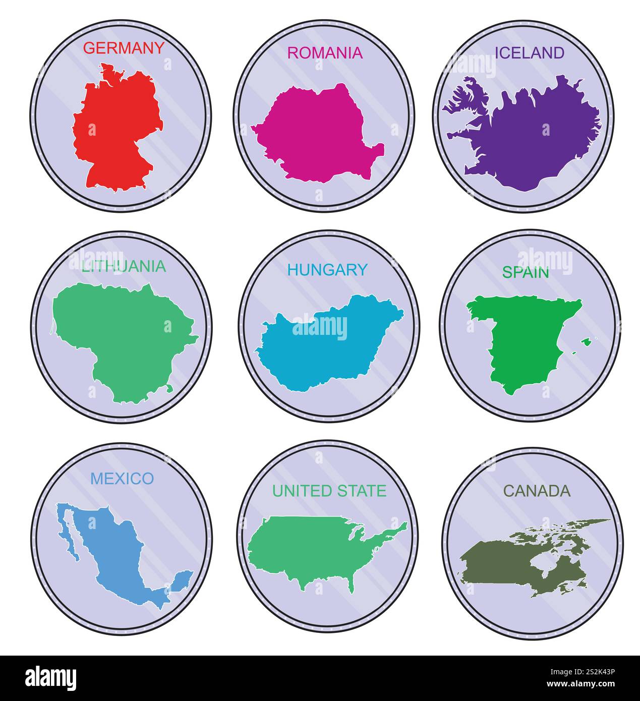 Countries of the world on the coins. Set Stock Vector Image & Art - Alamy