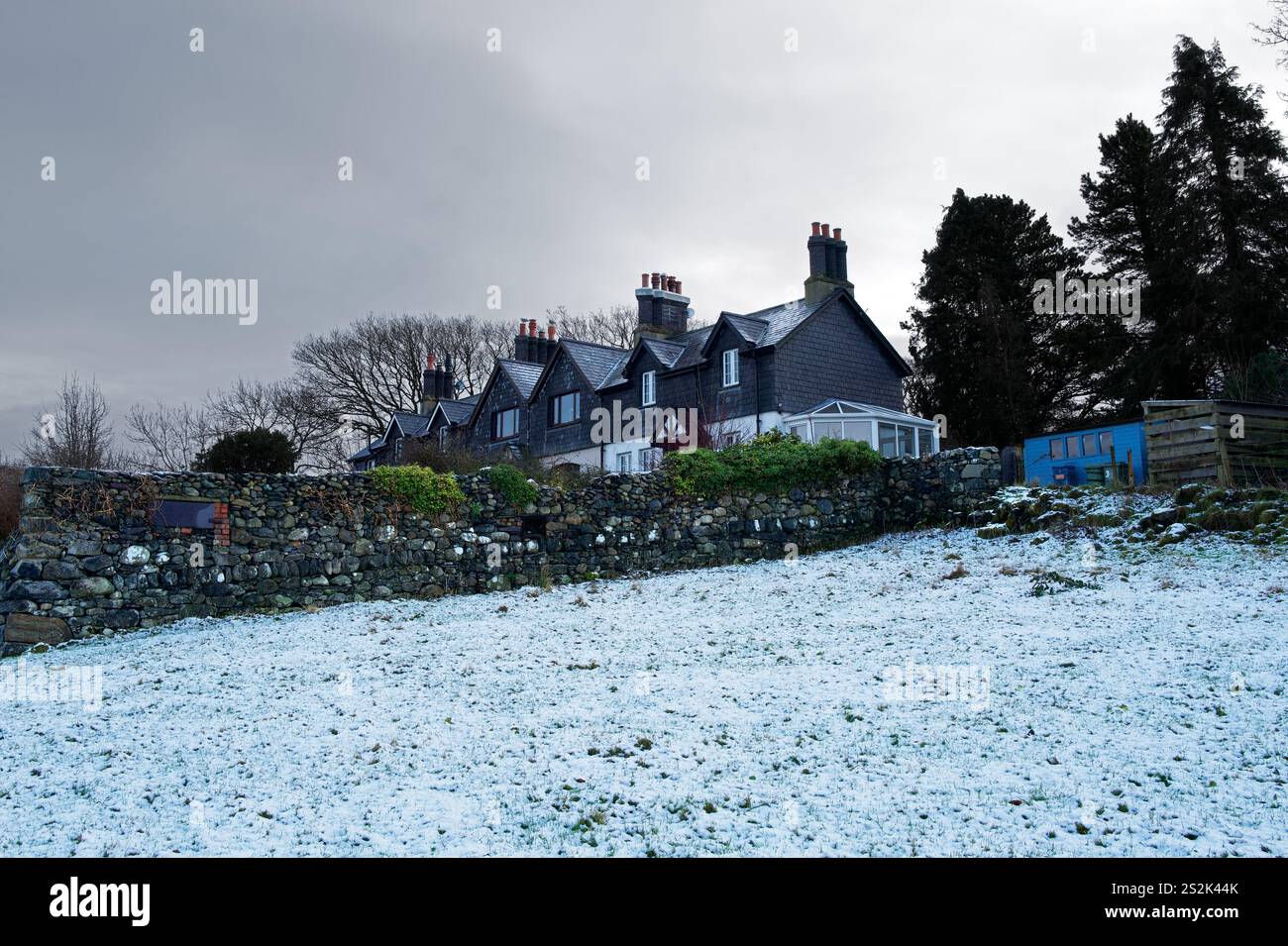These slate clad houses were built for slate quarry workers in North ...