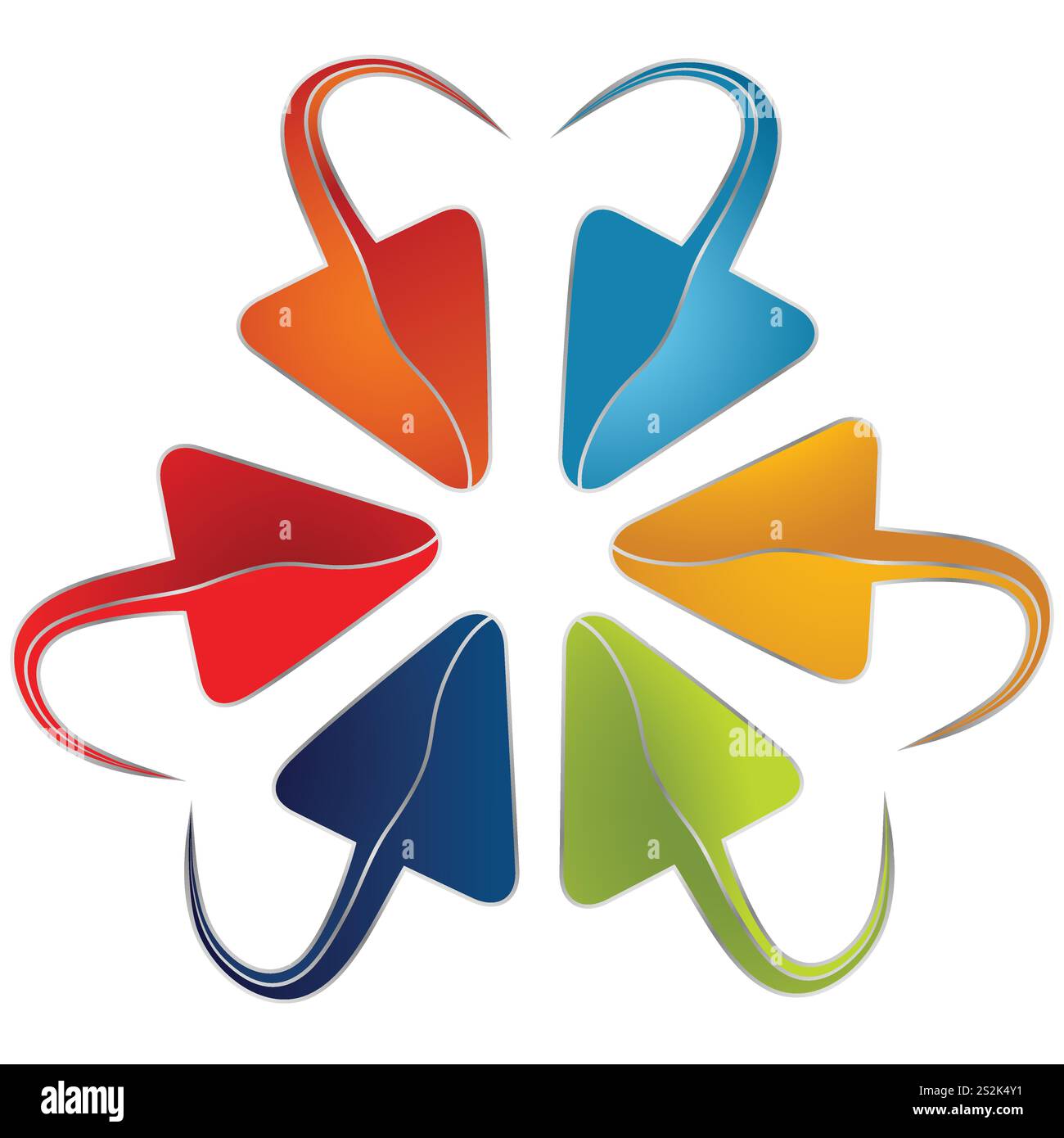 Set of colorful arrows with a rounded end, for your business ideas ...