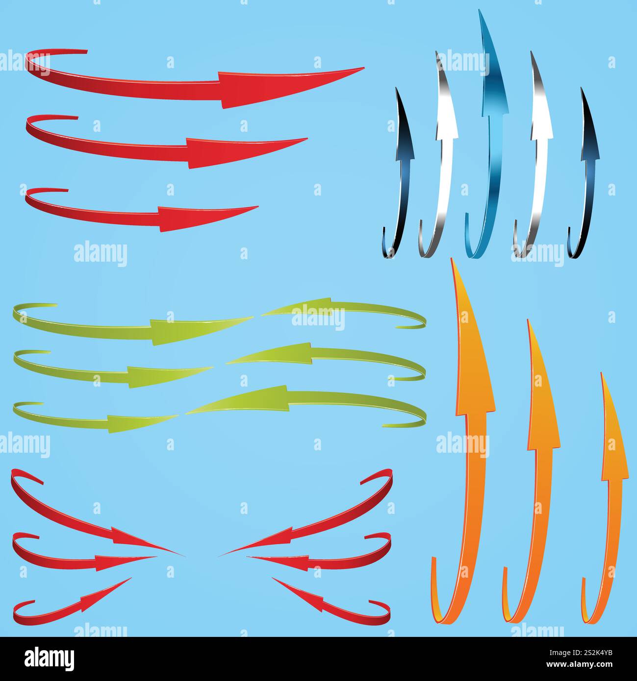 Set of thin twisted arrows Stock Vector Image & Art - Alamy