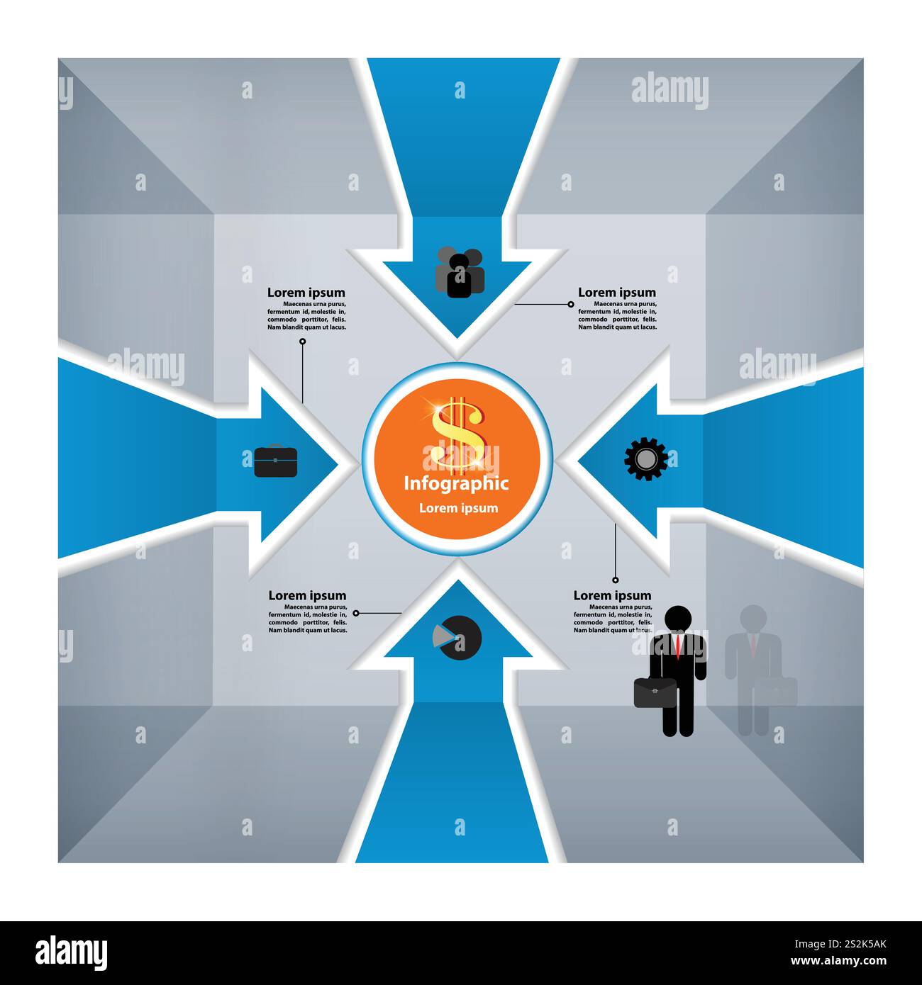 Arrows scheme chart template Stock Vector Images - Alamy