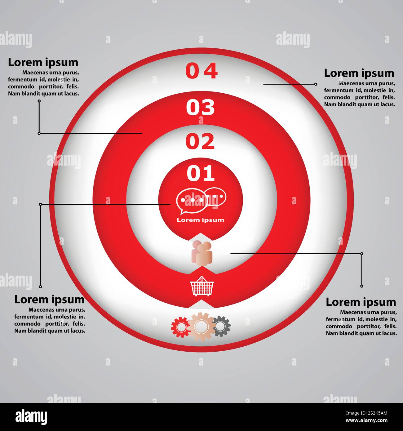 Circular diagram with icons for business concepts. Presentations ...