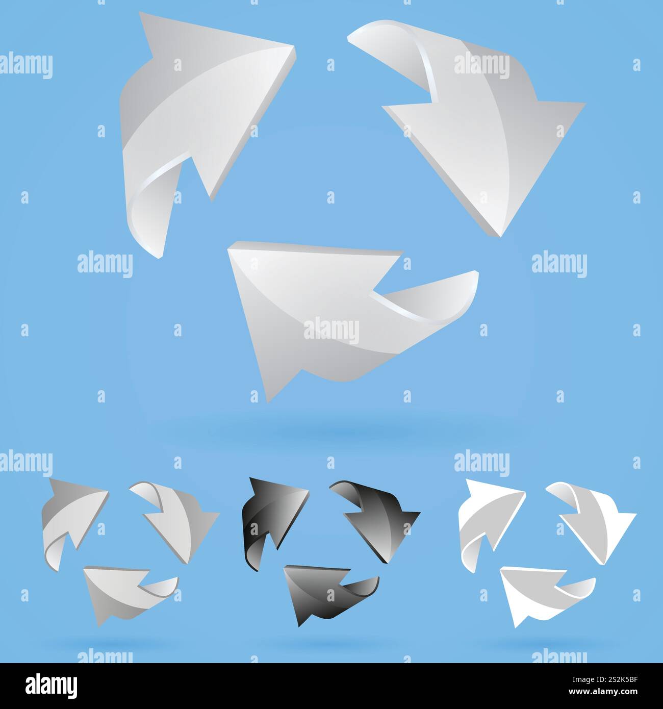 Set of 3D arrows. in black and gray colors. EPS 10 Stock Vector Image ...