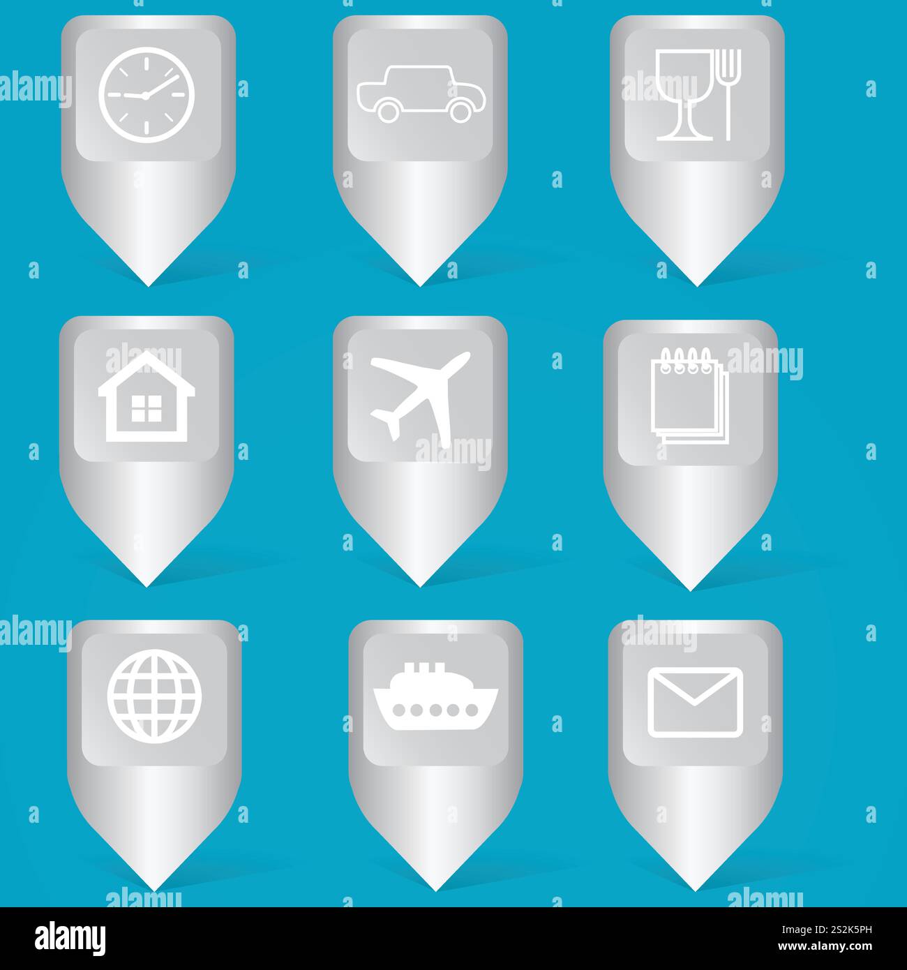 Map marker with icons Stock Vector Image & Art - Alamy