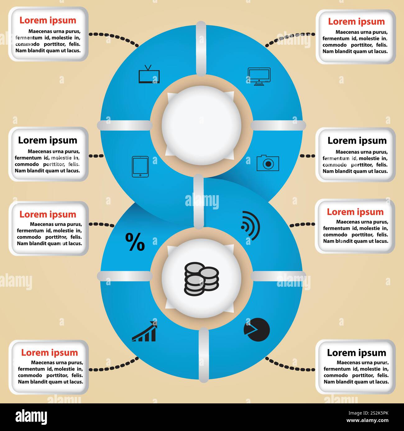 Vector circle of icons for business ideas. Infographics, pattern ...