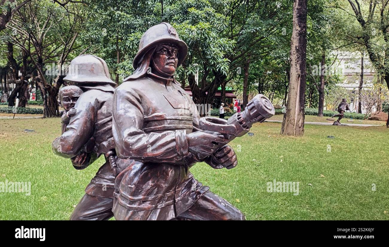Canton, China - 21st October 2024: Huacheng Square, sculpture of brave ...