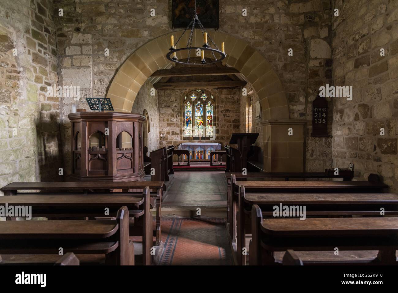 St Mary's Church interior, Nether Silton, North Yorkshire Stock Photo ...