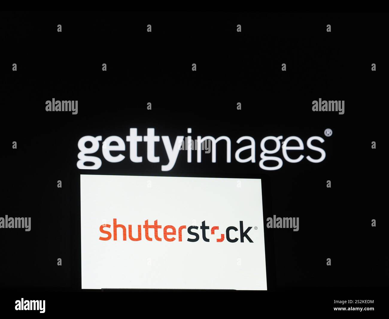 Bavaria, Germany - January 7, 2025: In this photo illustration, the Getty Images and ...