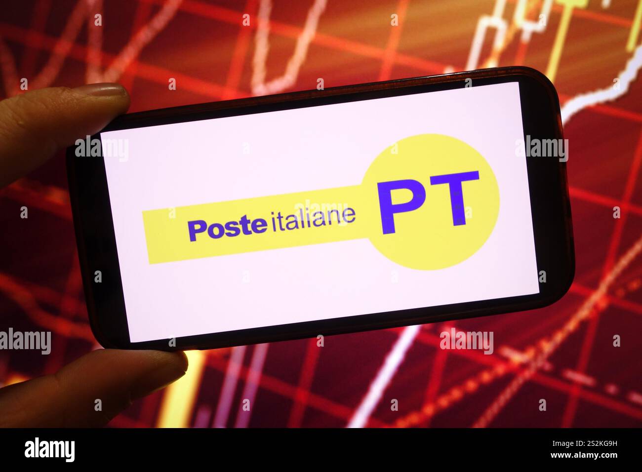 In this photo illustration, the Poste Italiane company logo is seen ...