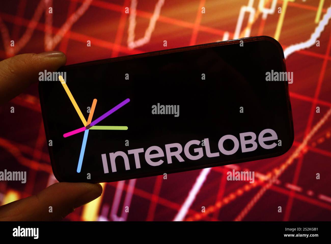 In this photo illustration, the InterGlobe Aviation company logo is ...