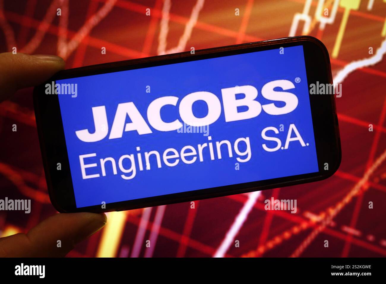 In this photo illustration, the Jacobs Engineering company logo is seen displayed on a ...