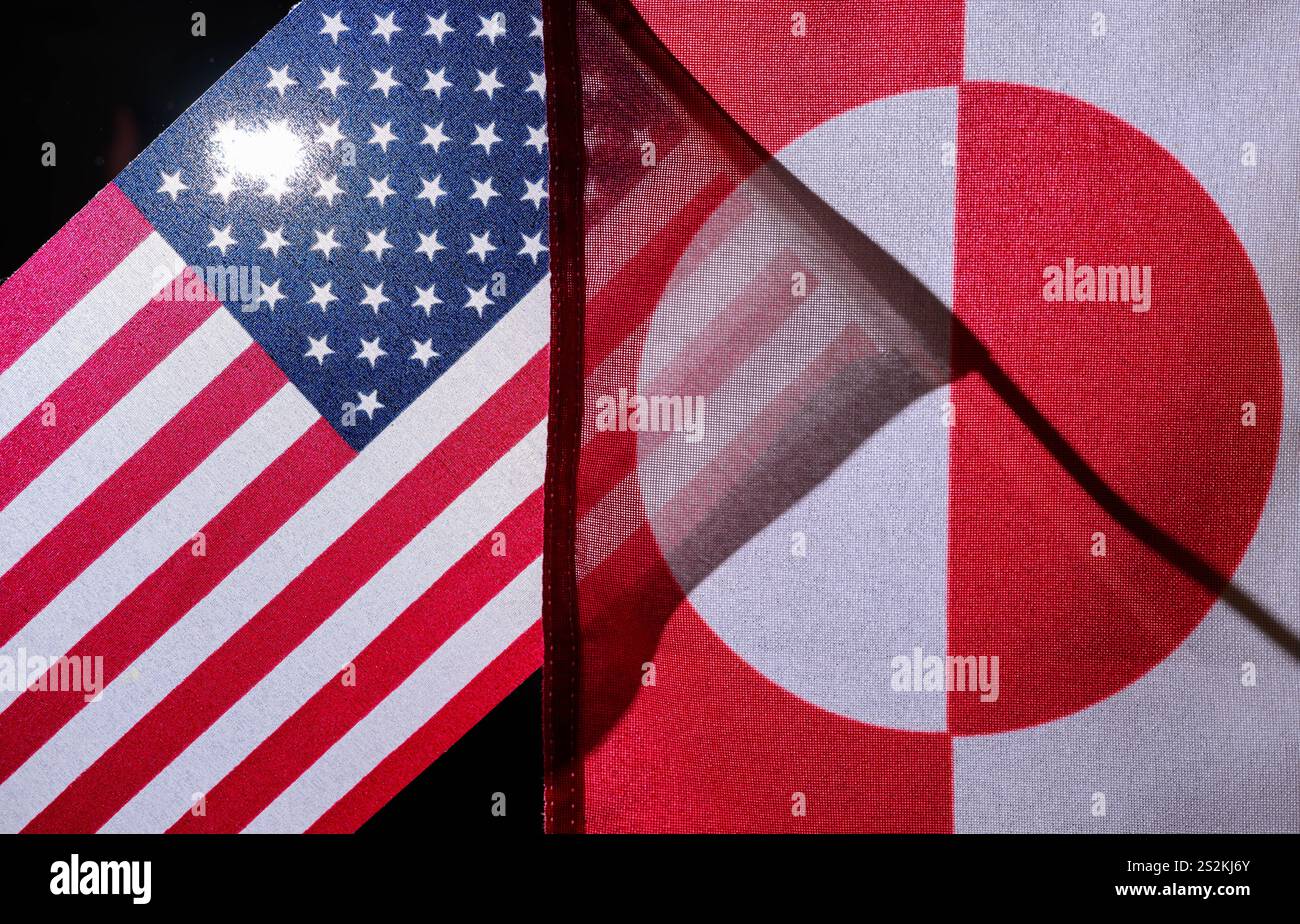 Sieversdorf, Germany. 07th Jan, 2025. ILLUSTRATION: The flags of the ...