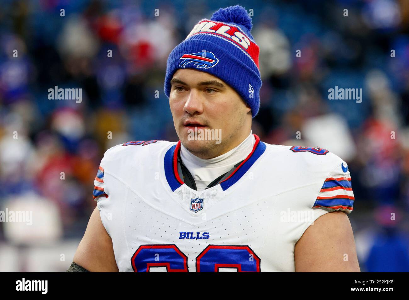 Buffalo Bills guard Connor McGovern (66) reacts after being defeated 23 ...
