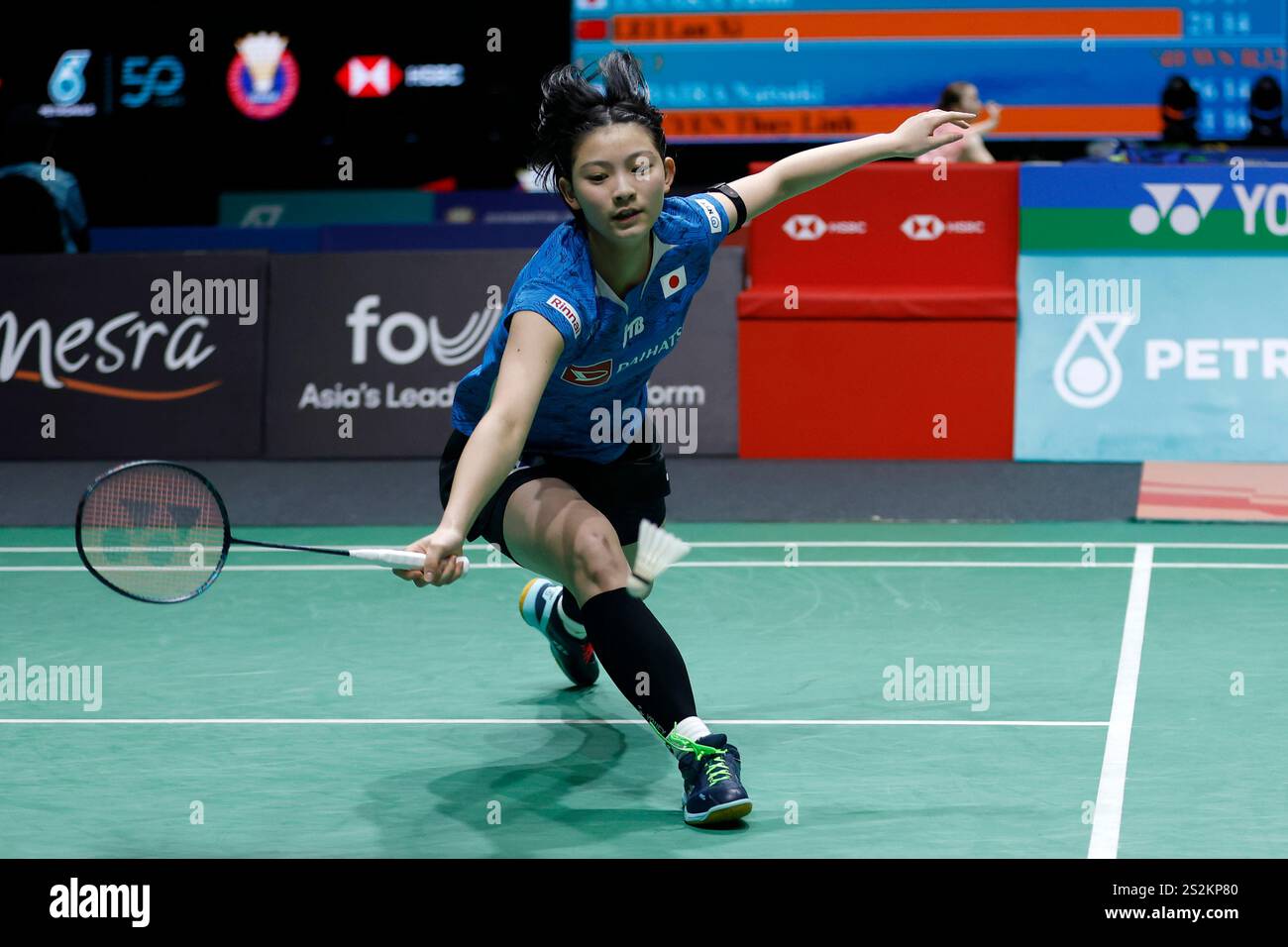 Kuala Lumpur, Malaysia. 07th Jan, 2025. Tomoka Miyazaki of Japan plays against Mia Blichfeldt of ...