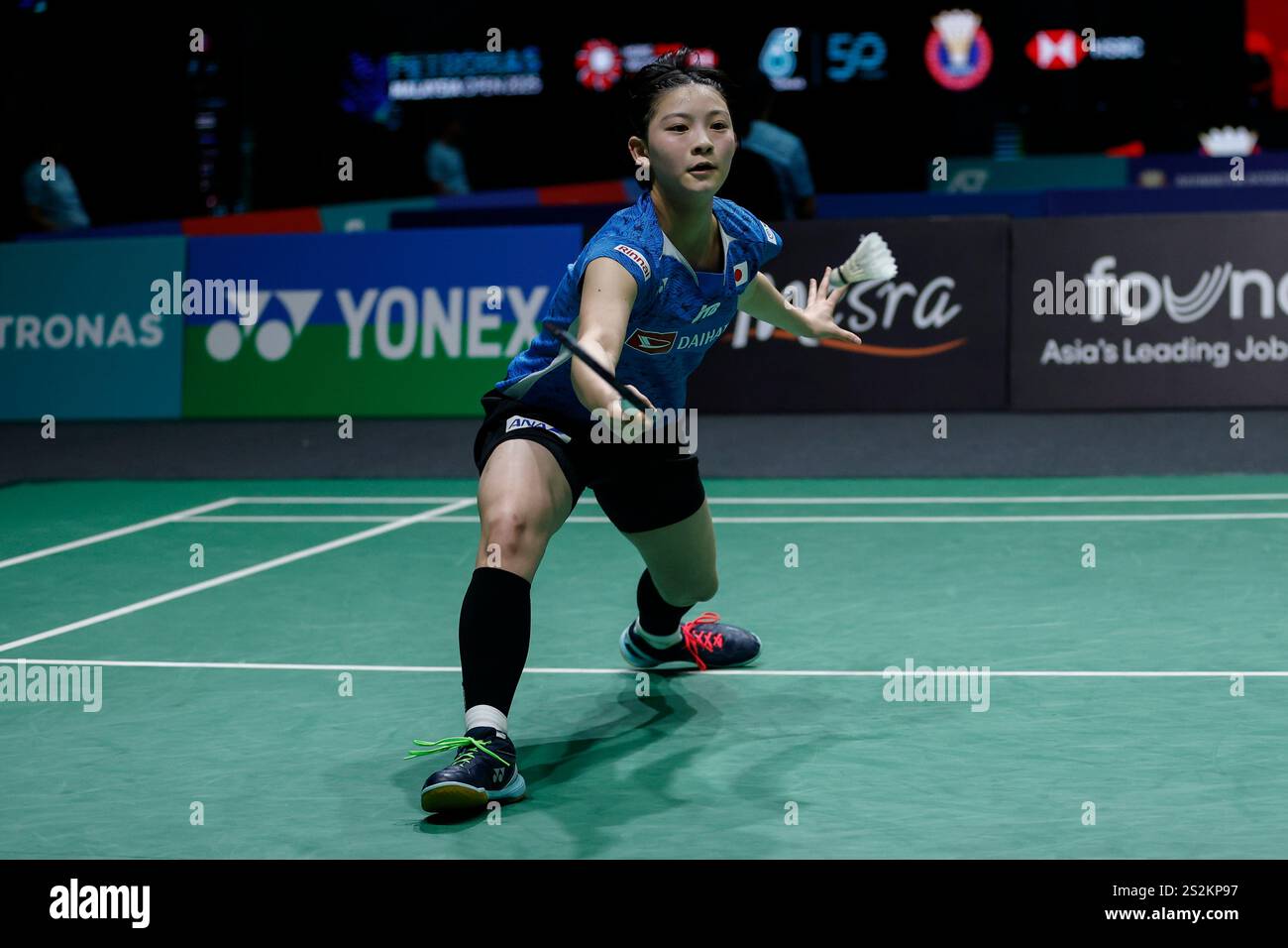 Kuala Lumpur, Malaysia. 07th Jan, 2025. Tomoka Miyazaki of Japan plays against Mia Blichfeldt of ...