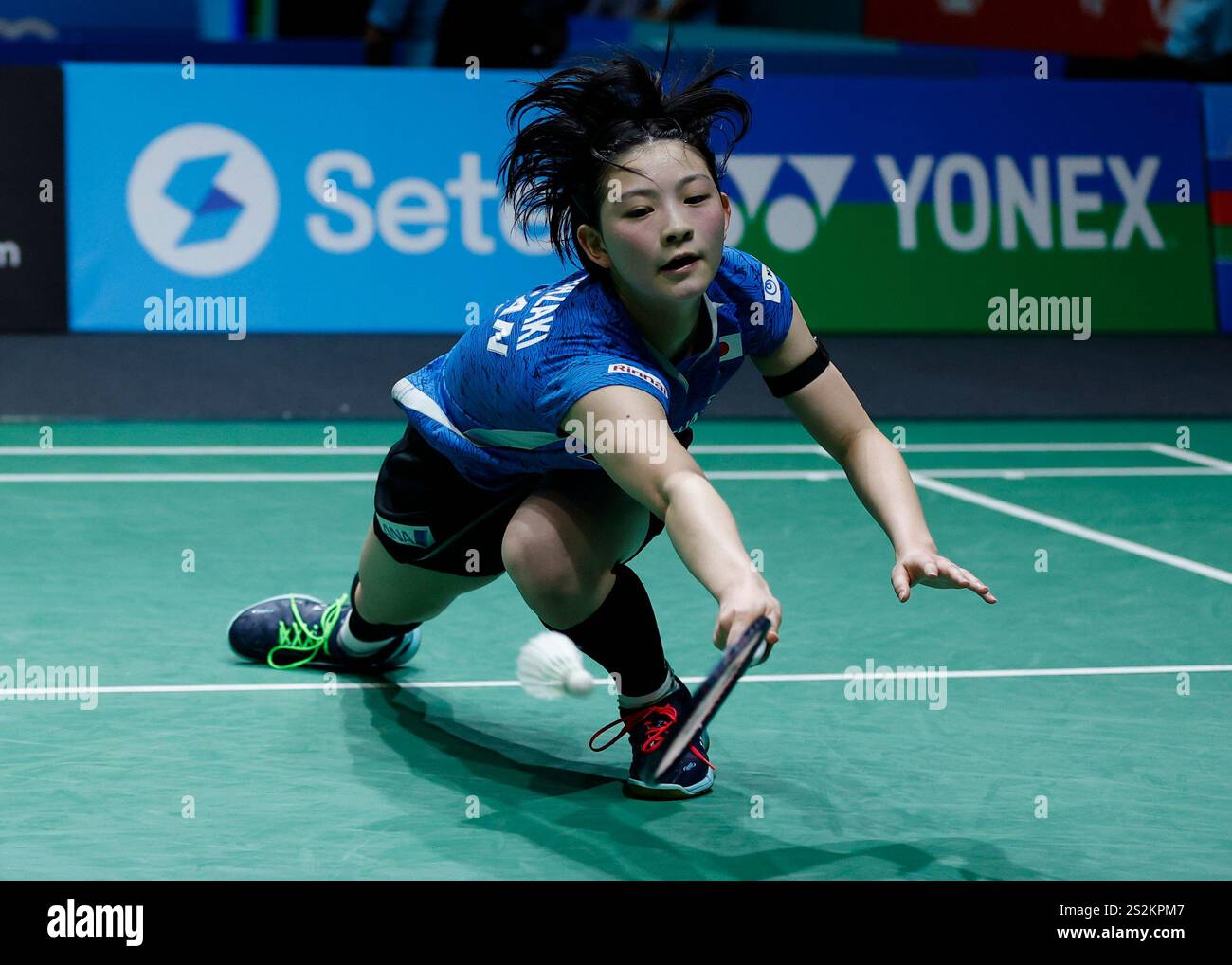 Kuala Lumpur, Malaysia. 07th Jan, 2025. Tomoka Miyazaki of Japan plays against Mia Blichfeldt of ...