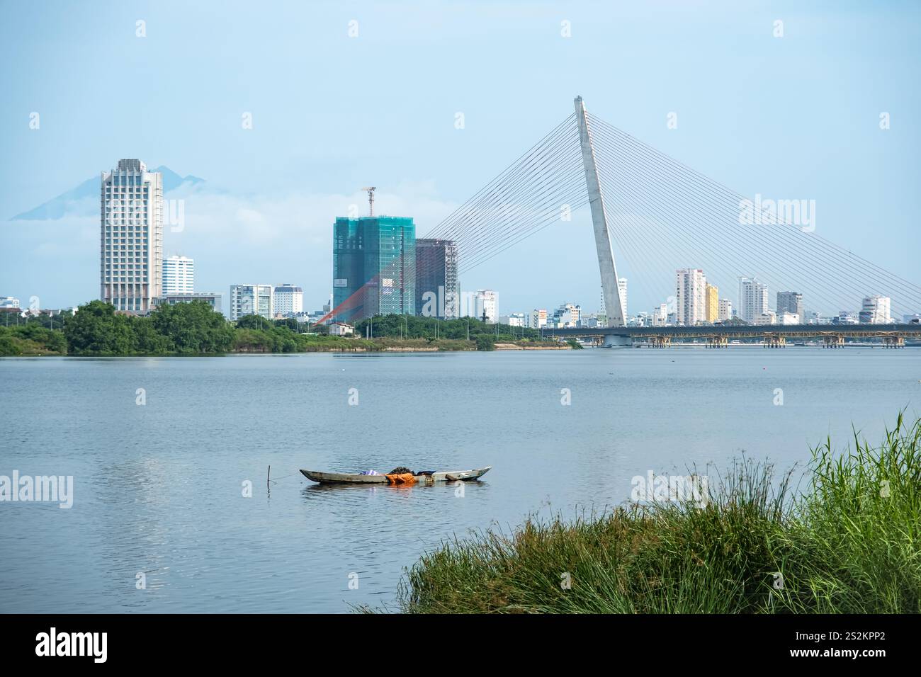 Tran Thi Ly bridge and Nguyen Van Troi Walking Bridge. Da Nang Vietnam ...