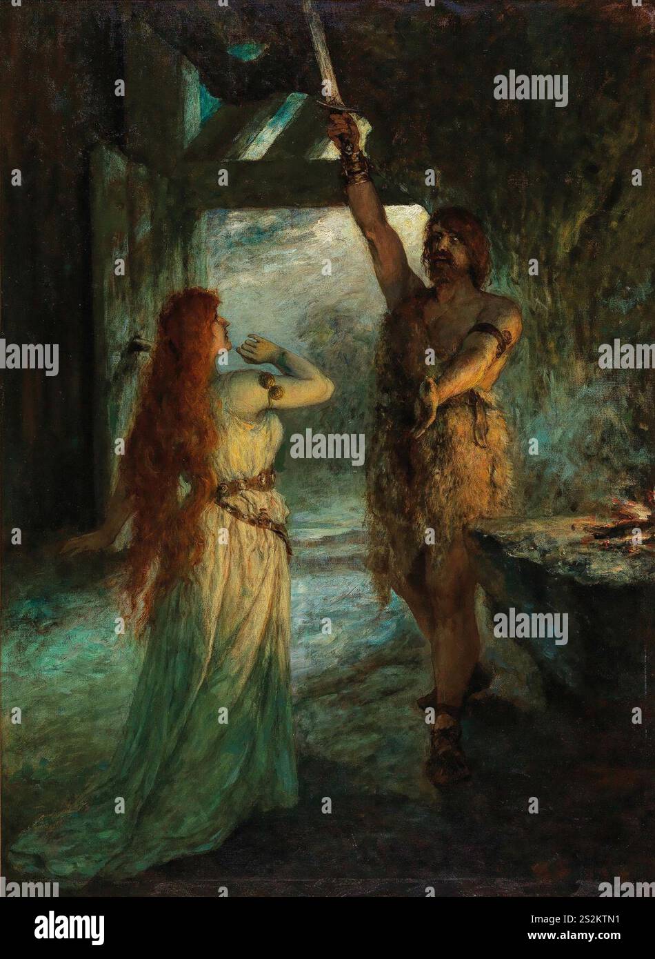 Ferdinand Leeke - Scene from Richard Wagner's Valkyrie Stock Photo - Alamy