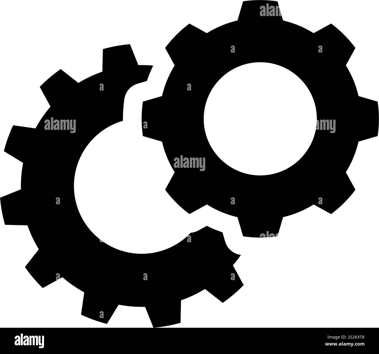 Settings gears cogs flat icon Stock Vector Image & Art - Alamy