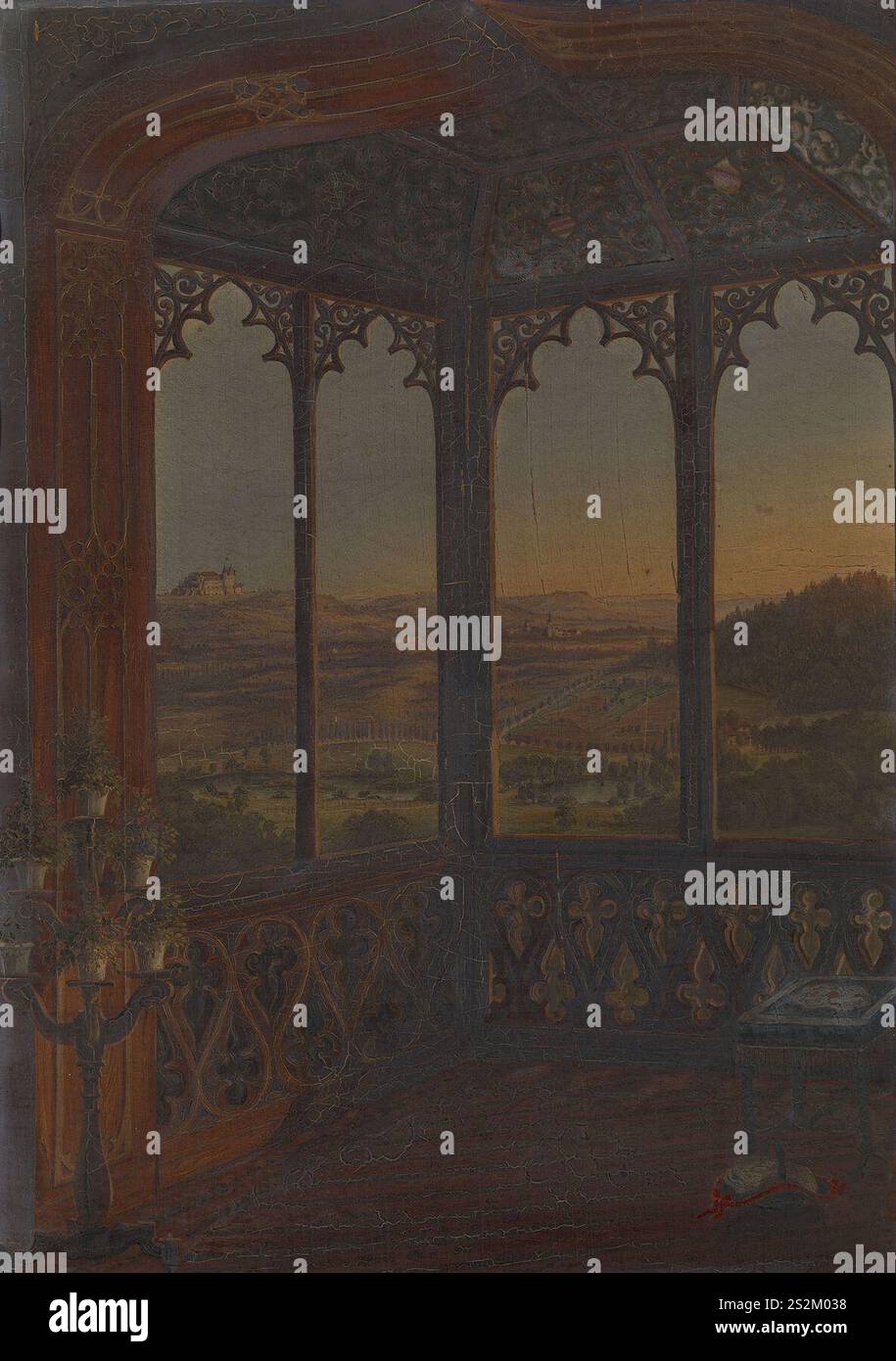 Ferdinand Zschäck (1801-77) - A View of Coburg from a Window of Schloss ...