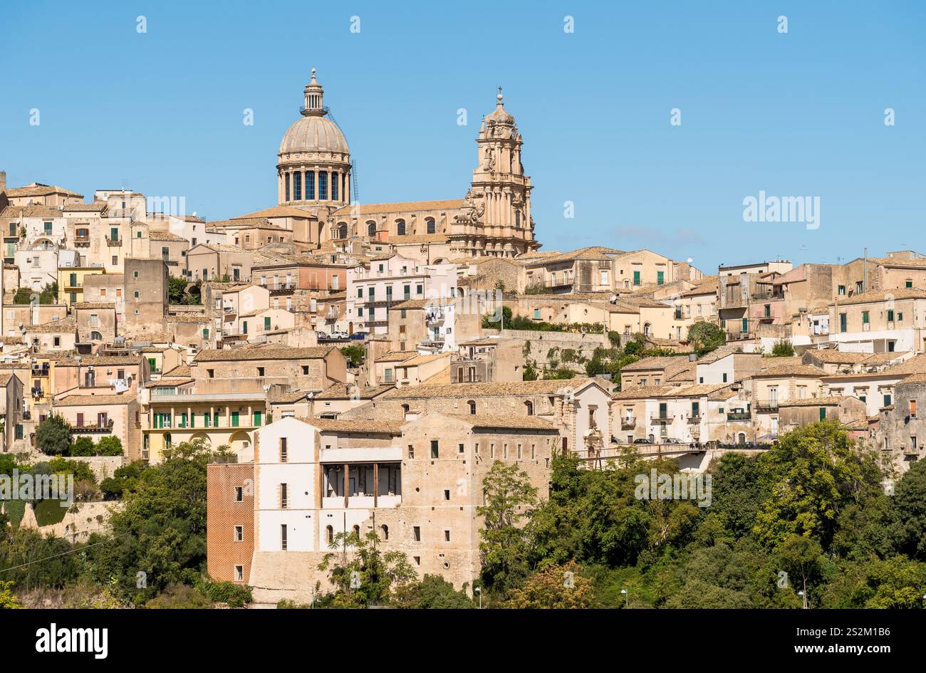 A panoramic view of the Ragusa Ibla, a historic city in Eastern Sicily ...