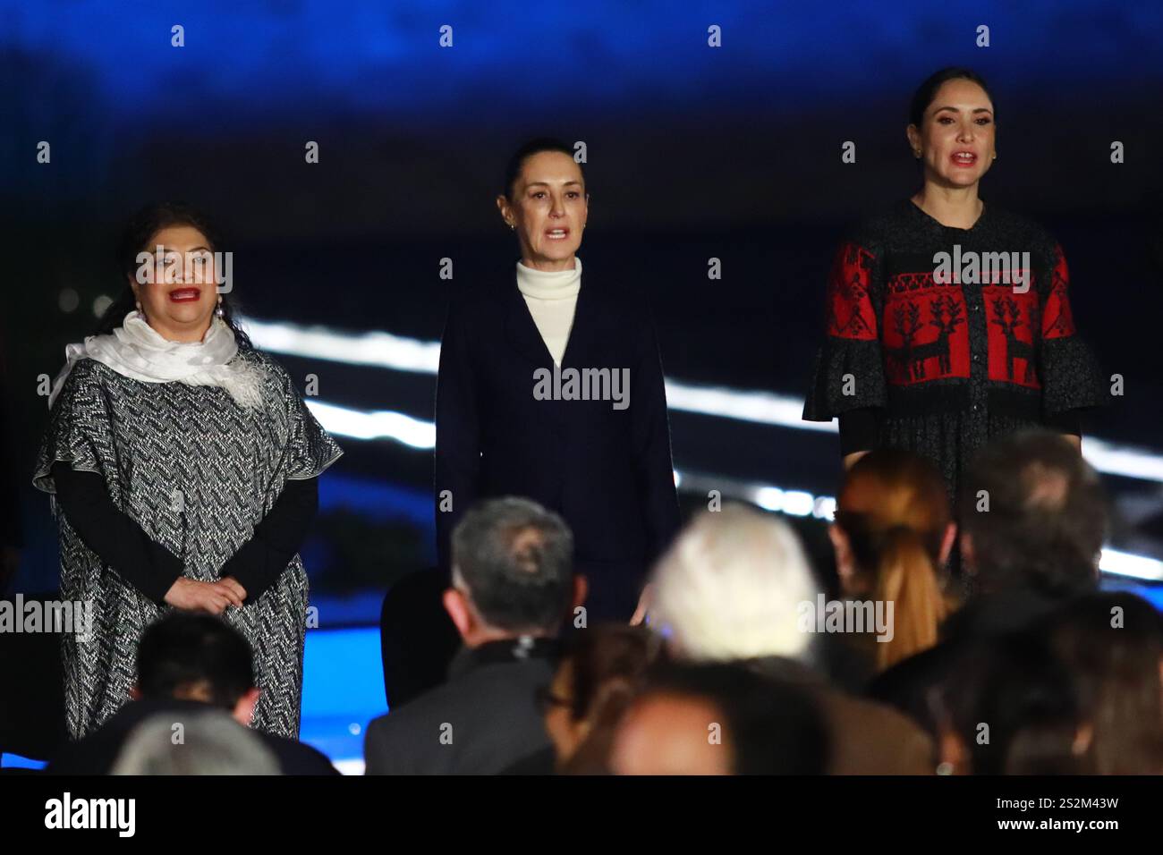 (L-R) Mexico City Chief of Government Clara Brugada, Claudia Sheinbaum ...
