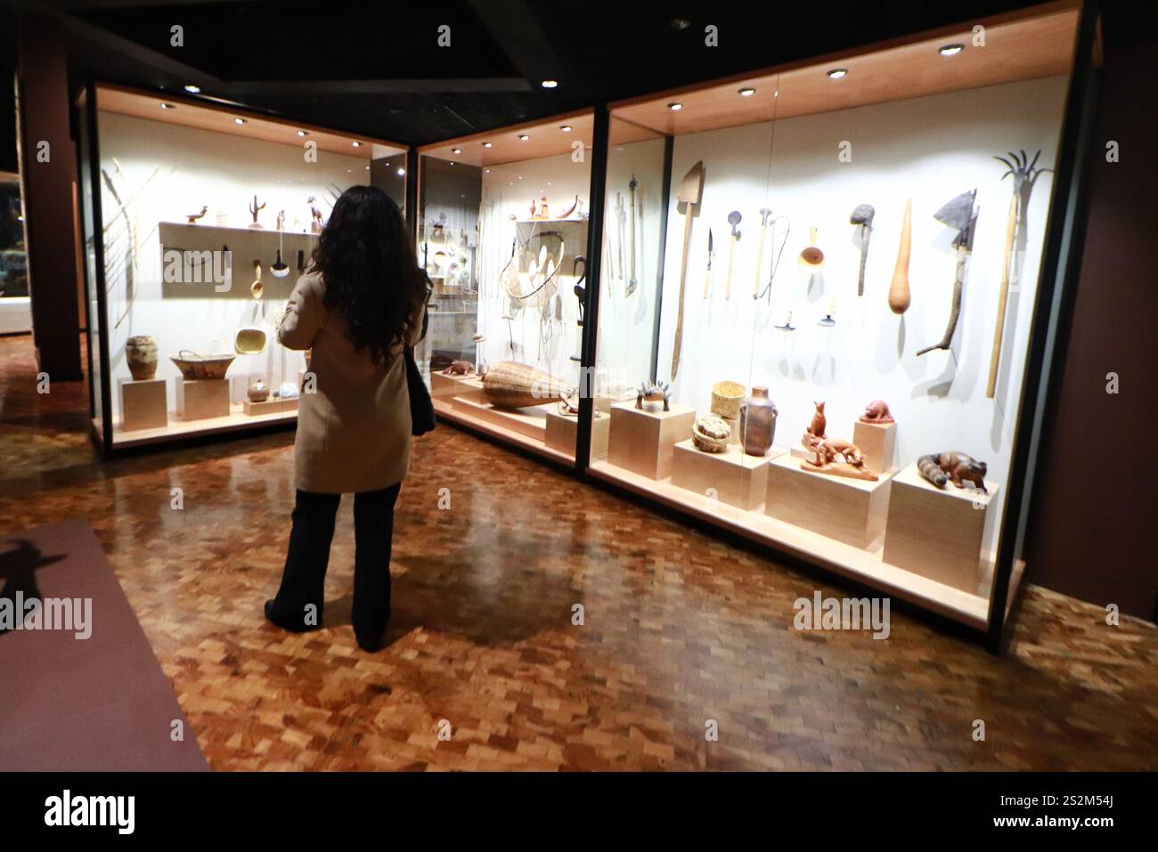 Indigenous art and crafts are seen during the reopening of the second ...