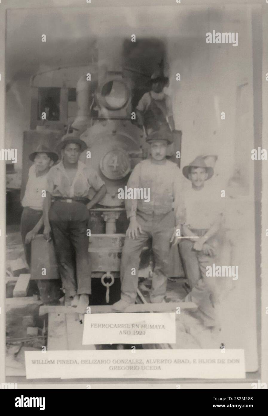 Ferrocaril en Humaya, ano 1923, William Pineda, Belizario Gonzales ...