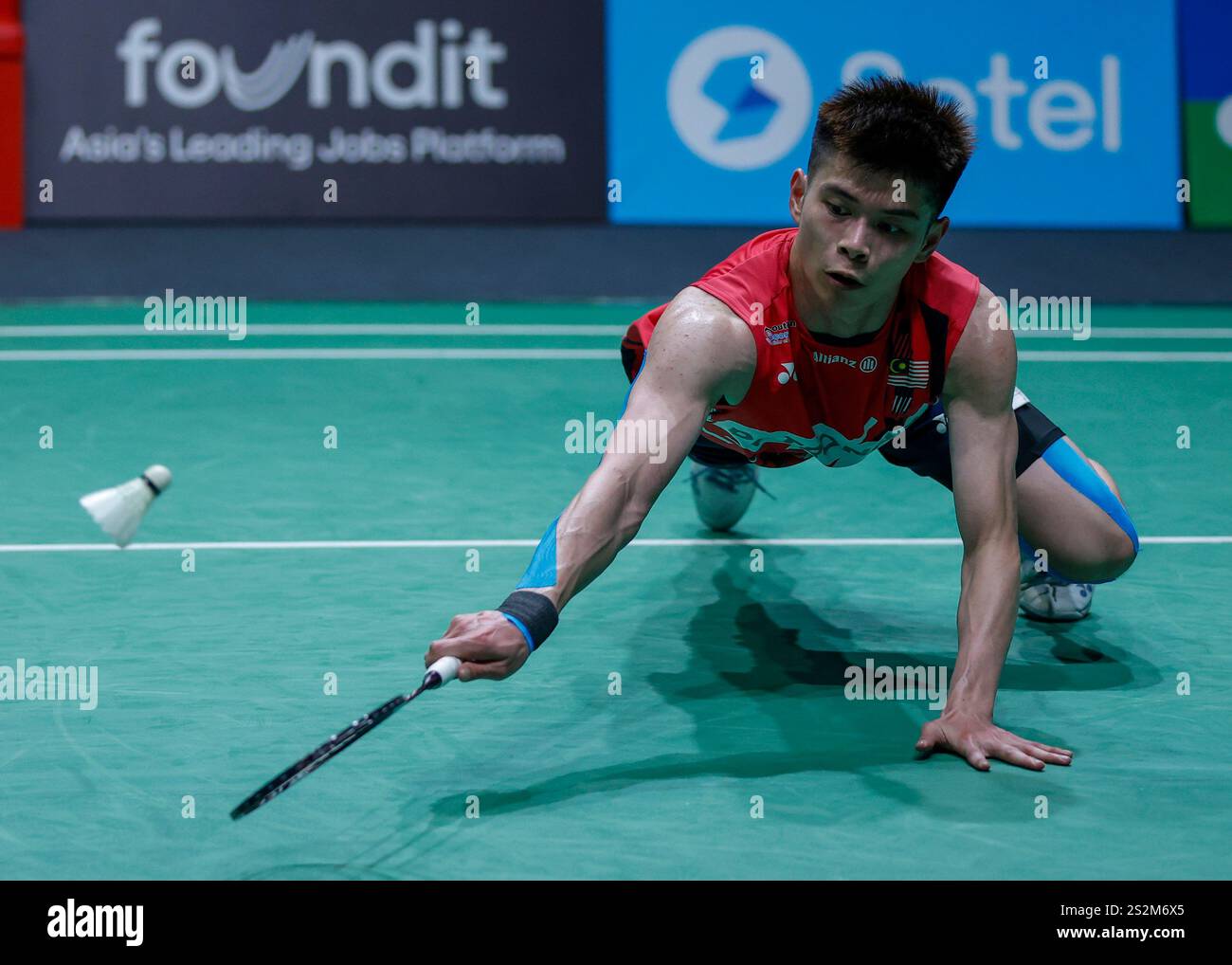 Kuala Lumpur, Malaysia. 07th Jan, 2025. Leong Jun Hao of Malaysia plays ...