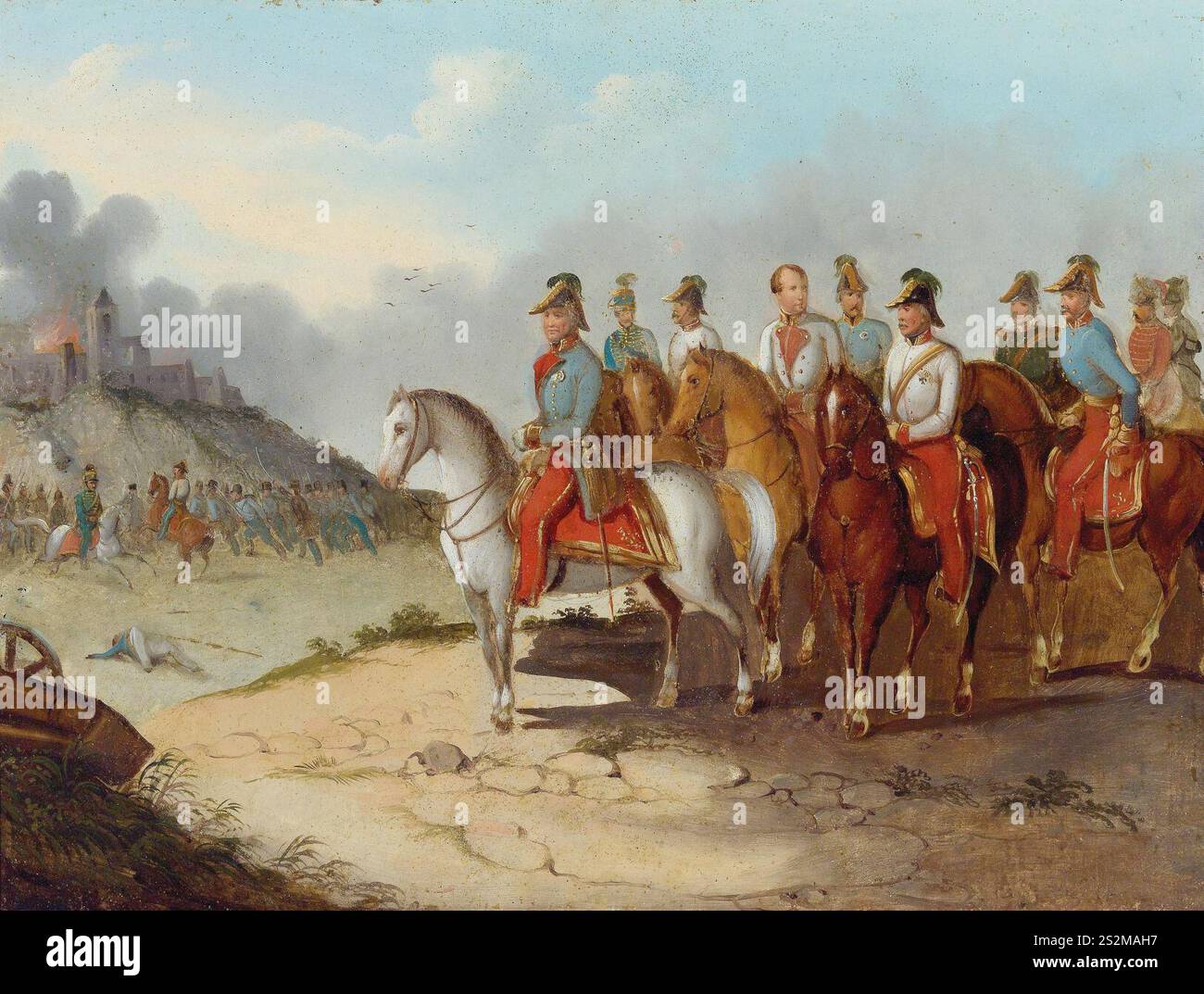 Field Marshal Count Radetzky with his staff on the battlefields of ...