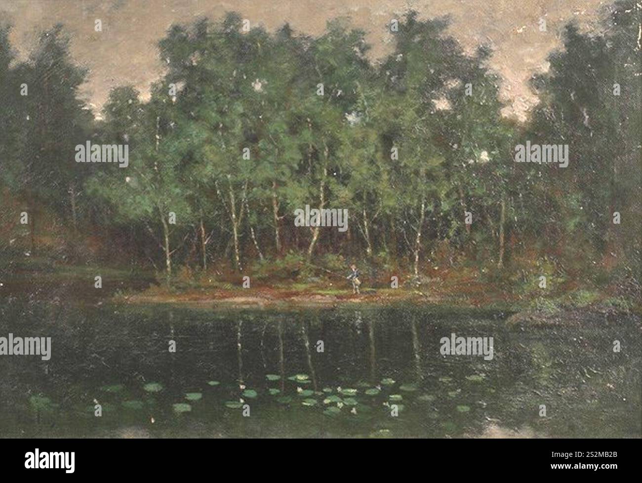 Field, Edward Loyal - Fishing on a River (ca 1880 Stock Photo - Alamy