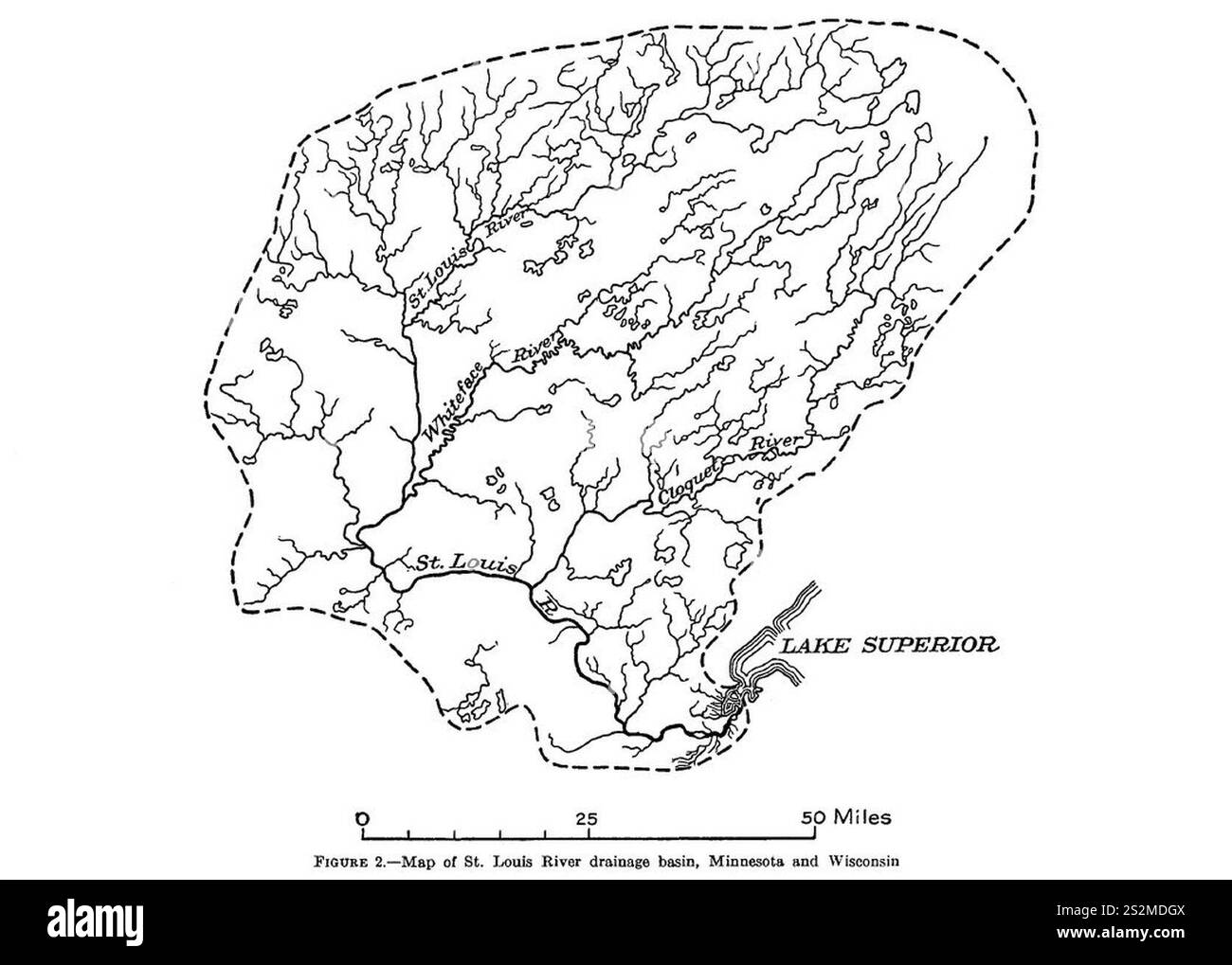 Fig 2 map of St Louis River drainage basin Stock Photo - Alamy