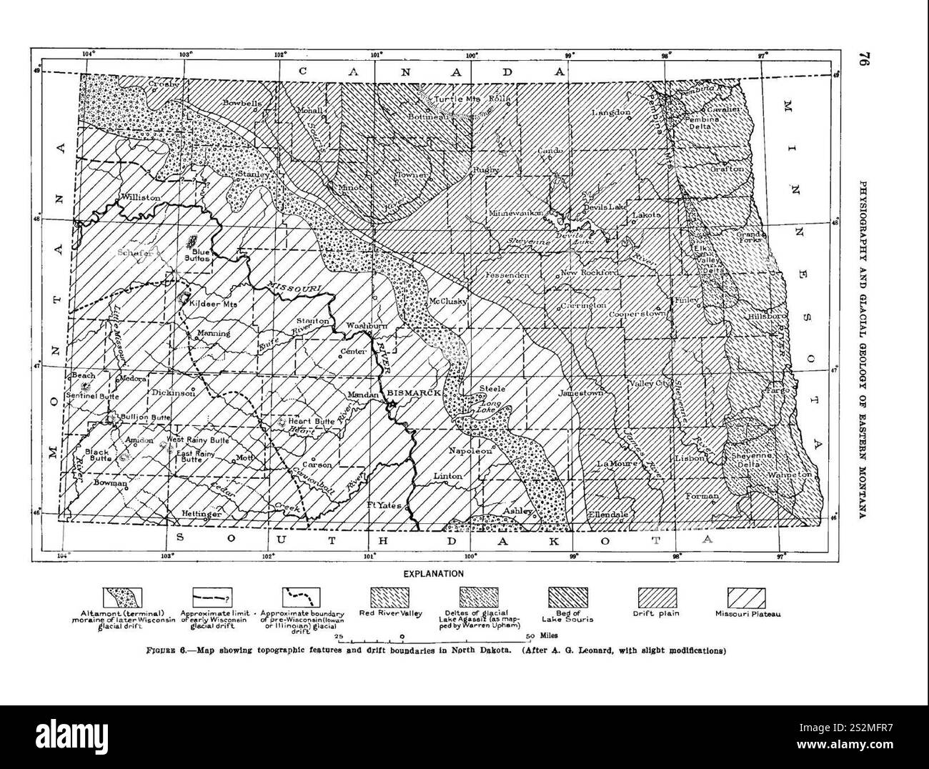 Fig 6 Map showing topographic features and drift boundaries in North ...
