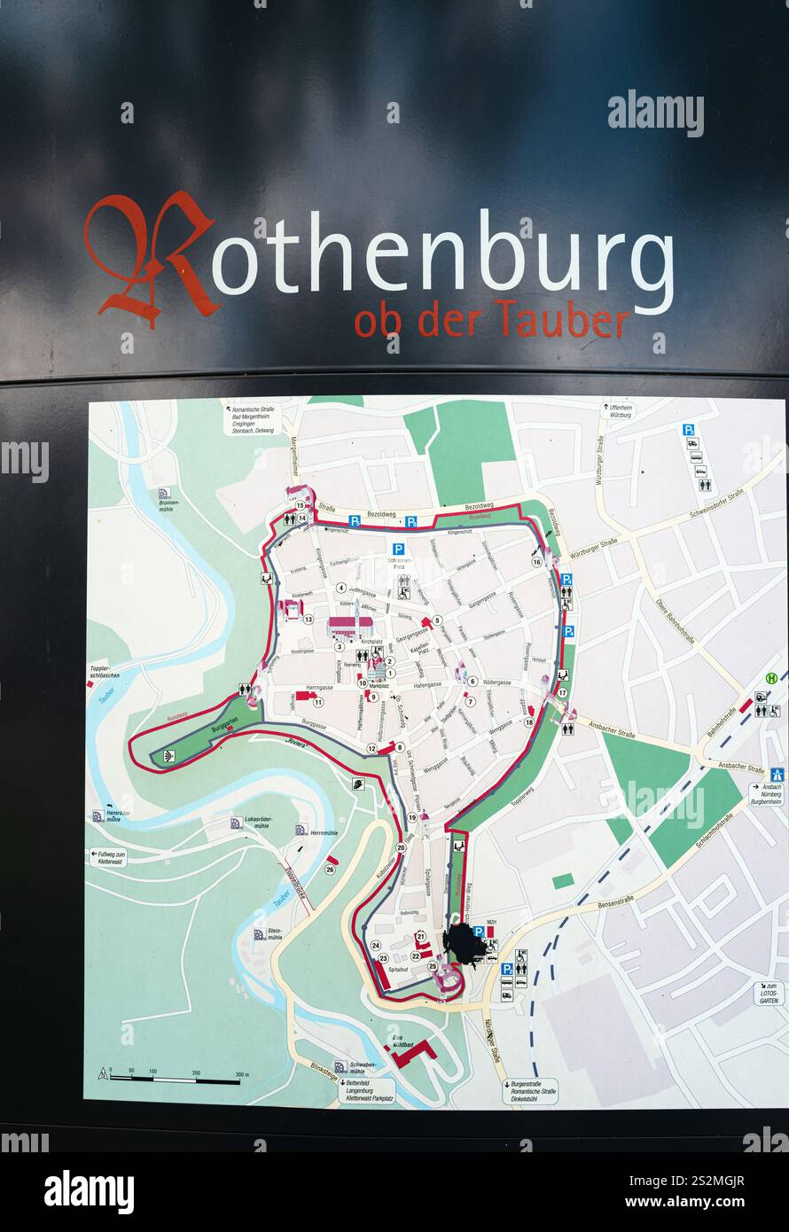 Rothenburg Ob Der Tauber Germany August 8 2024 A Detailed Map Of