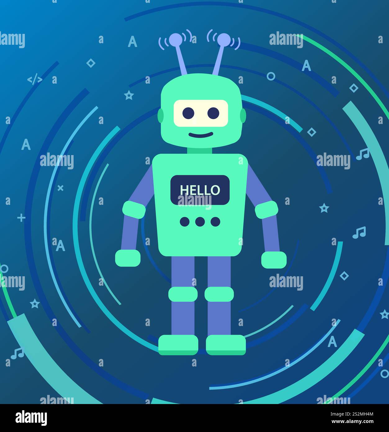 blue Robot or chatbot template. Chat Bot icon for website. Vector ...