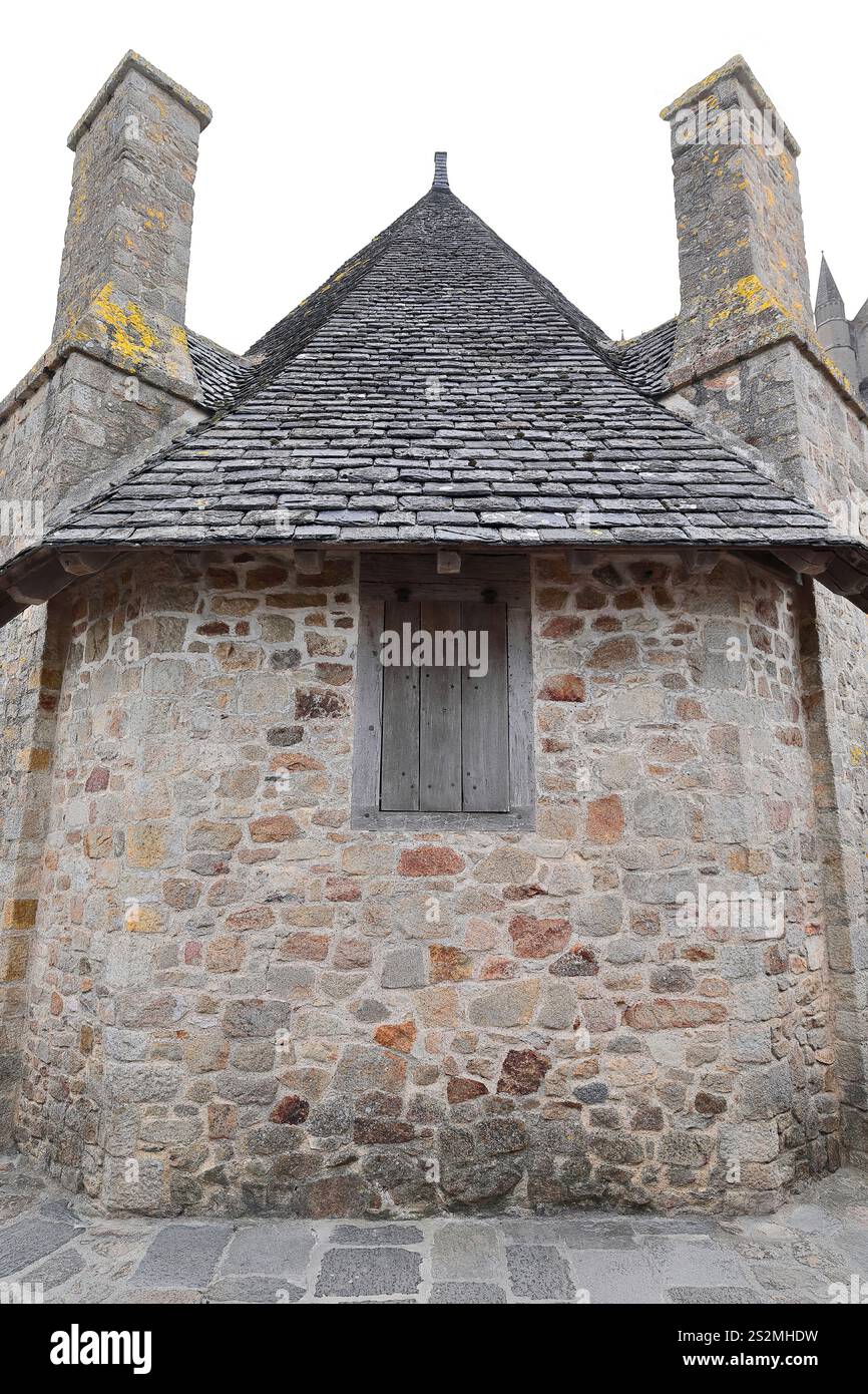 173 Mont-Saint-Michel: High-pitch slate roof over the northeast ...