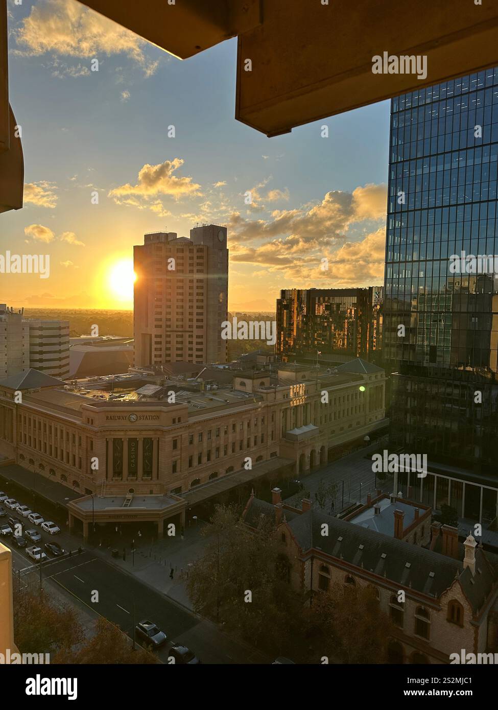 Sun rises in central Adelaide 2024 Stock Photo - Alamy
