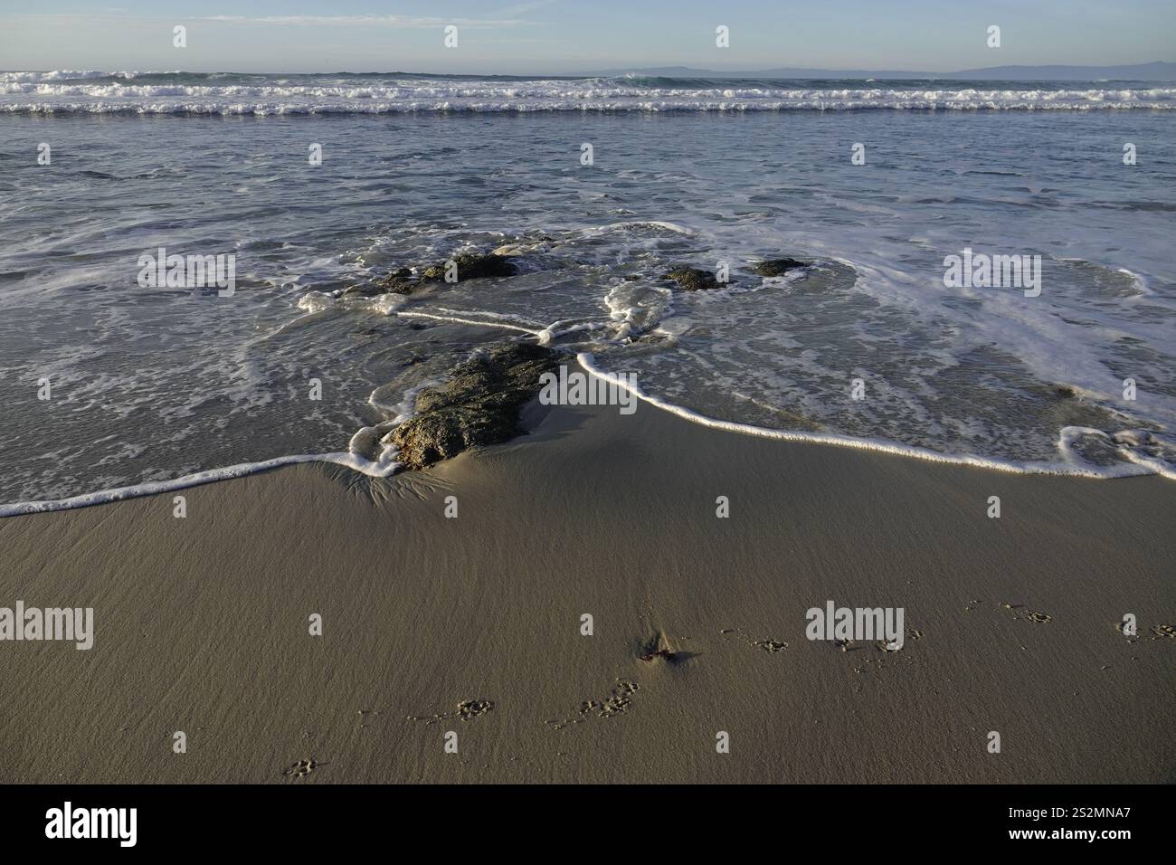 Pebble Beach, California, USA. January 6th., 2025 Pacific Ocean surf ...