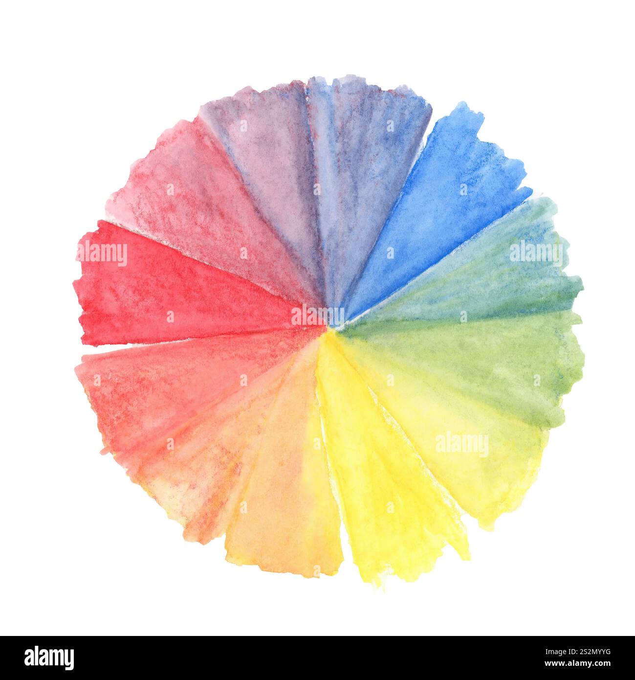 Segmented radial color wheel in vivid red, yellow, blue, and green ...